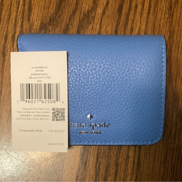 kate spade | Bags | Kate Spade Lena Small Bifold Wallet In Tide Pool ...